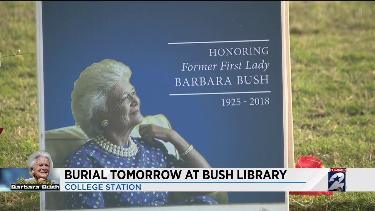 Barbara Bush's burial Saturday at Bush Library in College Station - YouTube