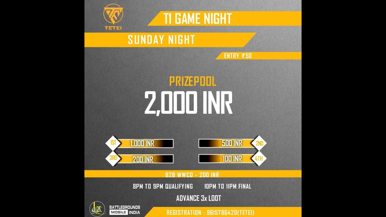 T1 GAME NIGHT : SUNDAY NIGHT | 2000 INR - YouTube