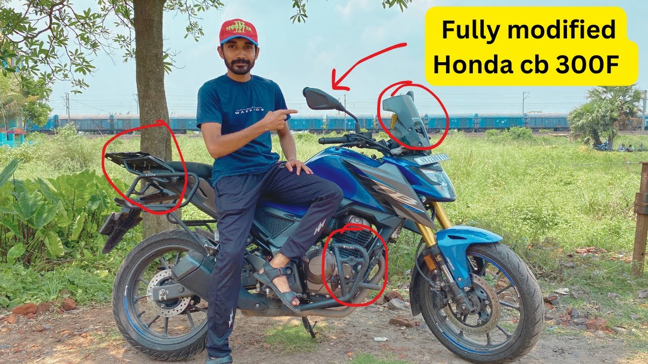 Honda CB 300F fully modified for touring | honda cb300f crash guard ...