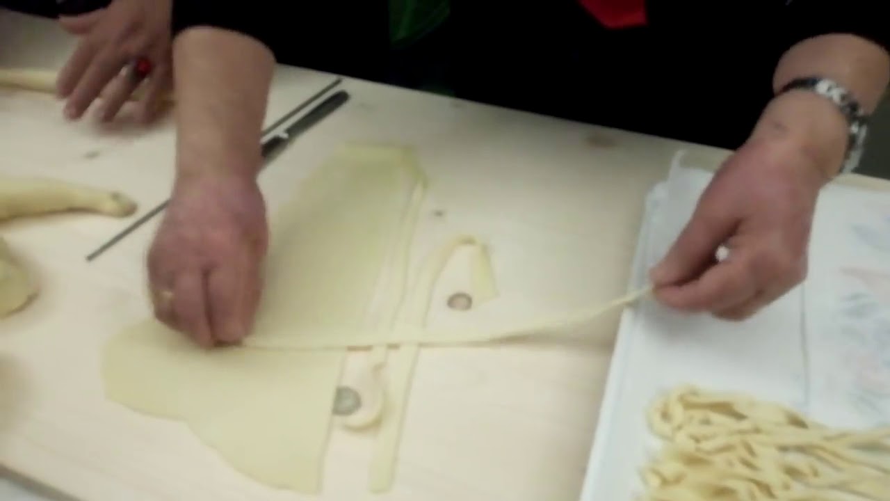 Preparation of sagne ncannulate, a kind of traditional pasta of Salento ...