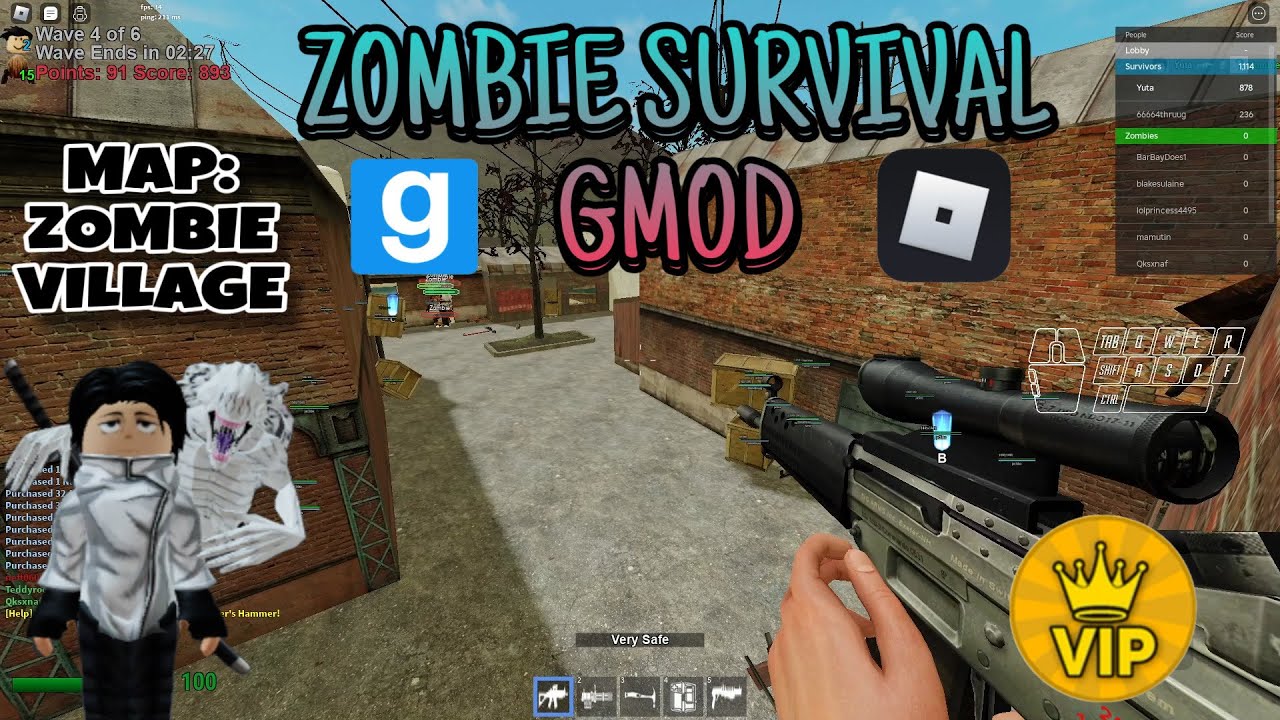ZOMBIE SURVIVAL WIN as HUMAN - NEW ZOMBIE VILLAGE MAP | Zombie Survival ...