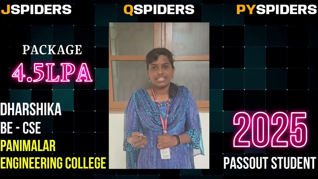 Success story of Mrs.DHARSHIKA as a software Engineer from QSPIDERS ...