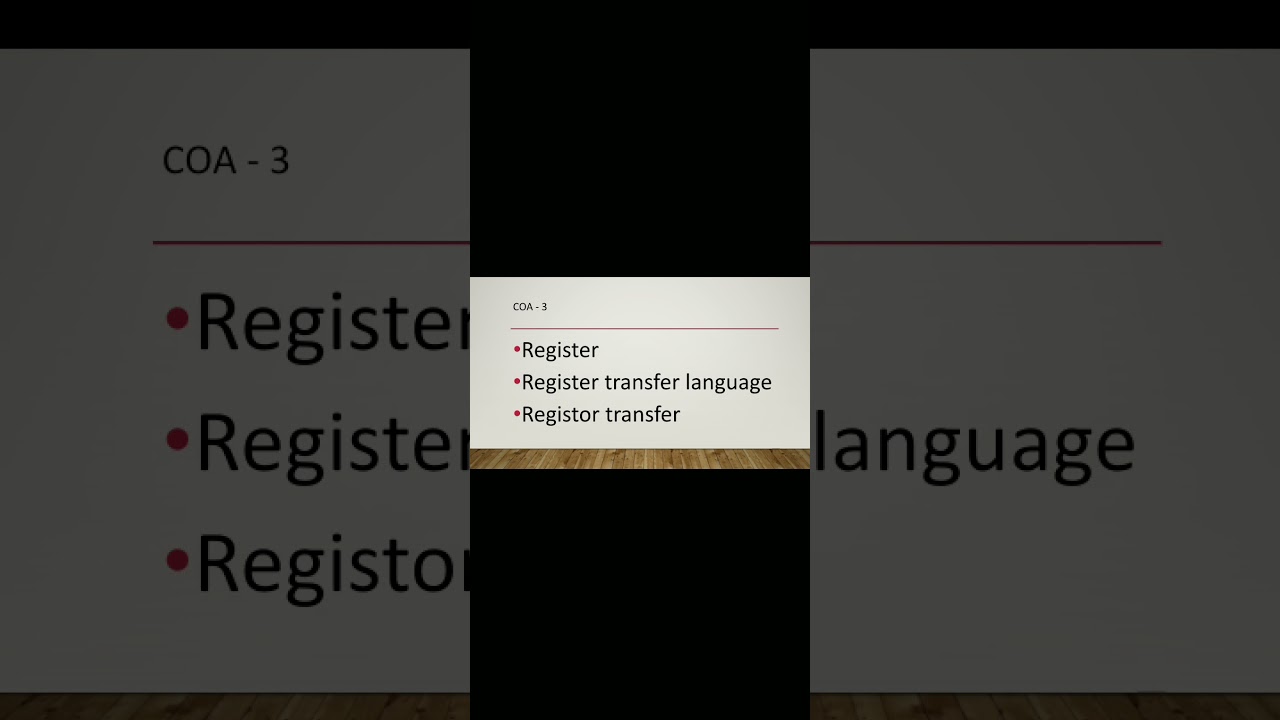 COA - 3 | register | register transfer language | register tranfer ...