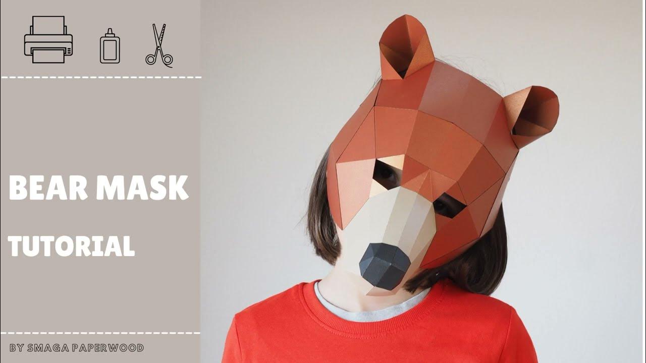 How to make a Bear mask. DIY Animal paper mask. - YouTube