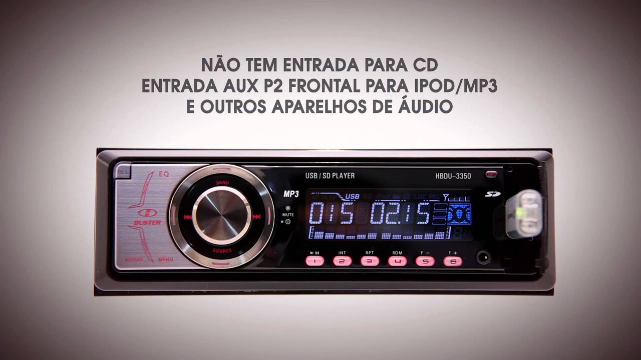 Som automotivo H-Buster HBDU-3350 - YouTube