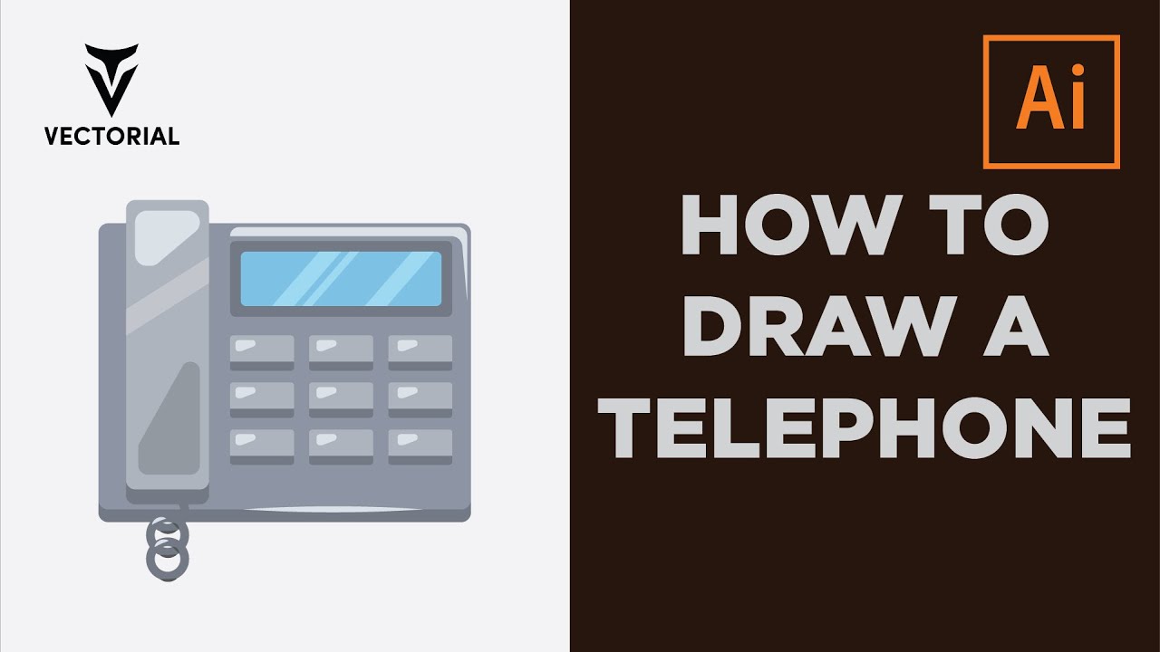How to draw a Telephone in Adobe Illustrator - YouTube