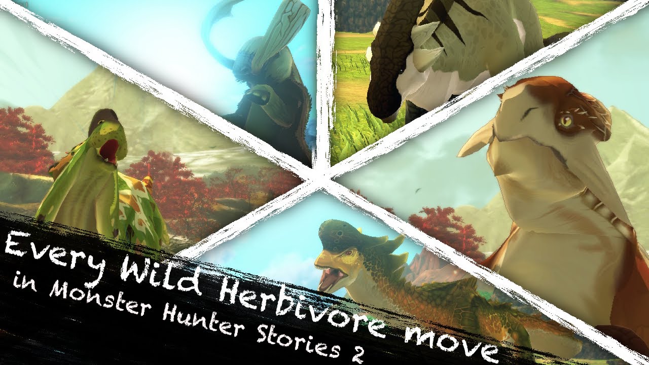 All Wild Herbivores Moves in Monster Hunter Stories 2 - YouTube