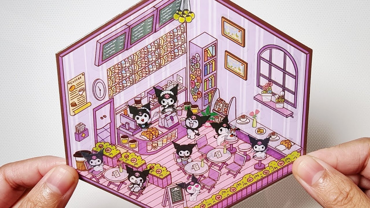 [ASMR]DIY Creating Sanrio Kuromi Cake Shop with Scene Stickers #sticker ...