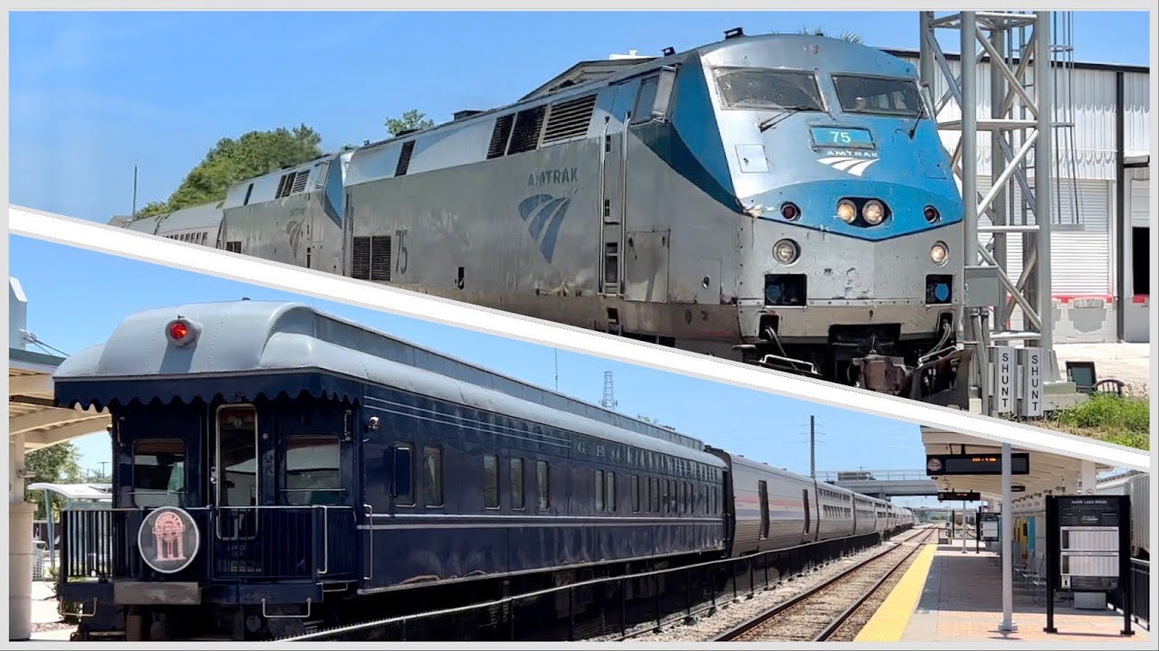 PRESIDENT WHISTLE STOP CAR! AMTK 97 with AMTK 75, AMTK 134, and GEORGIA ...