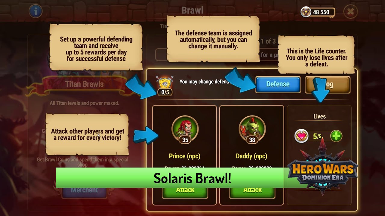 Titan Brawls Featuring Solaris — Hero Wars: Dominion Era - YouTube