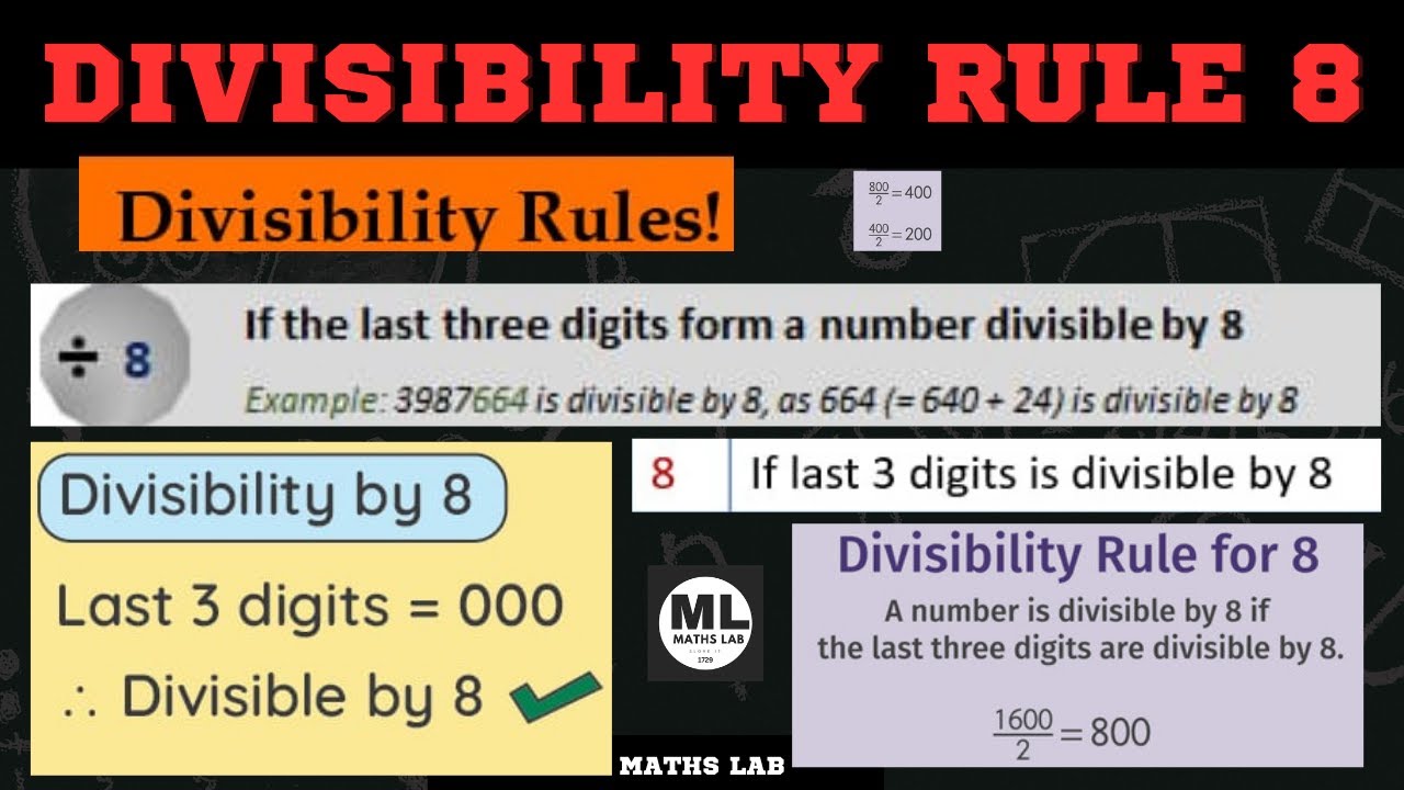 "Divisibility Rule of 8 | Fastest Trick to Check Divisibility by 8 in ...