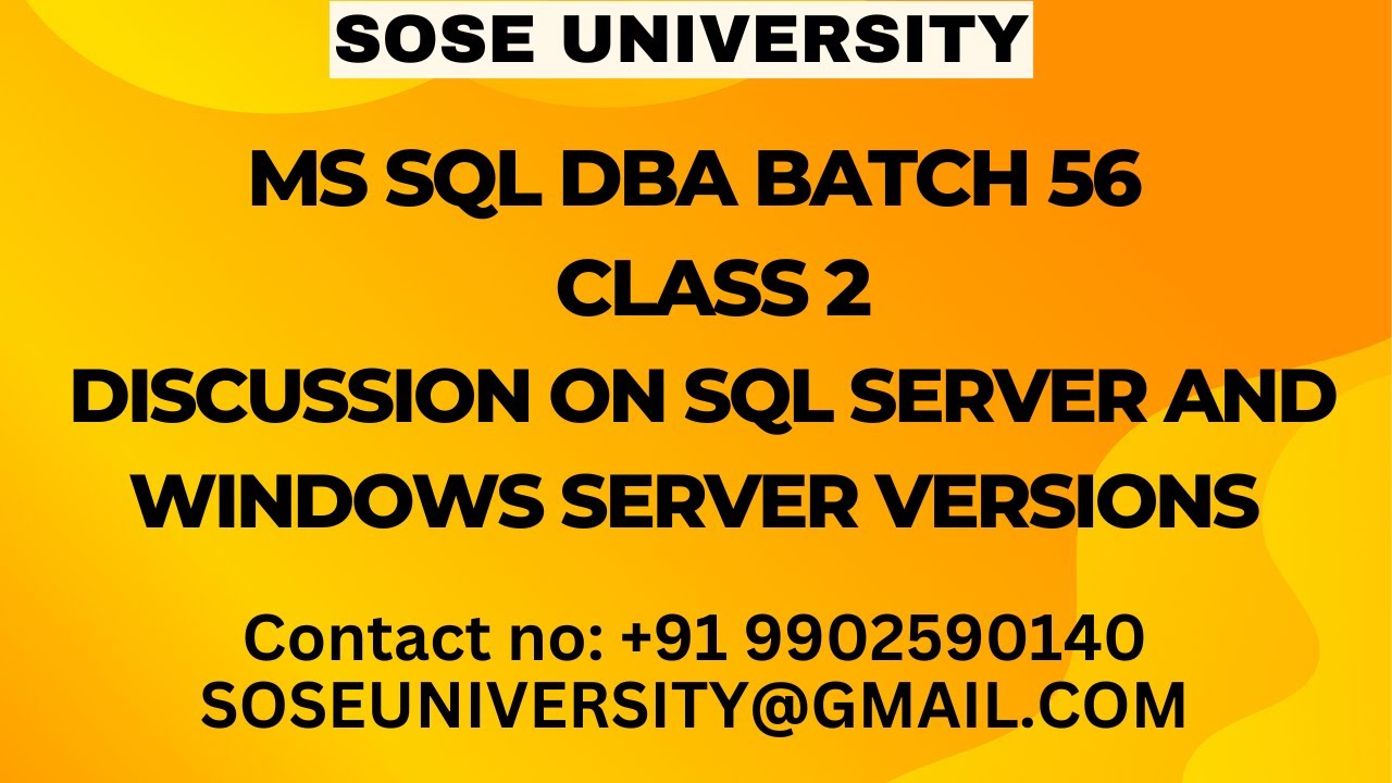 Sql Dba Batch 56 Class 2 Discussion On Sql Server And Windows Server 1886