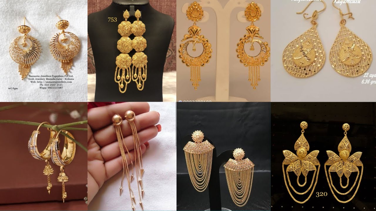 Dubai gold earrings design/latest design/Dubai gold jewelry design ...