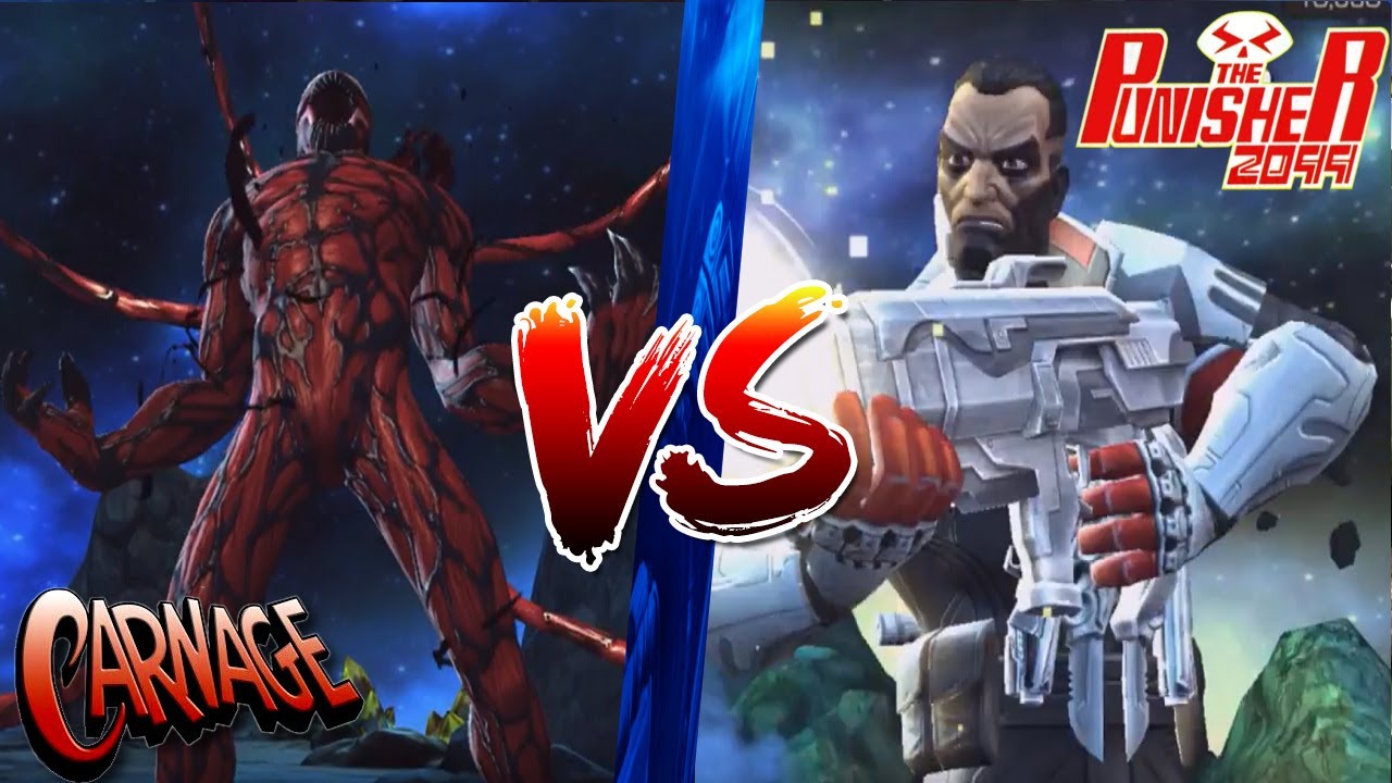 Punisher 2099 vs Carnage Gameplay + Stats & Attributes dissected ...
