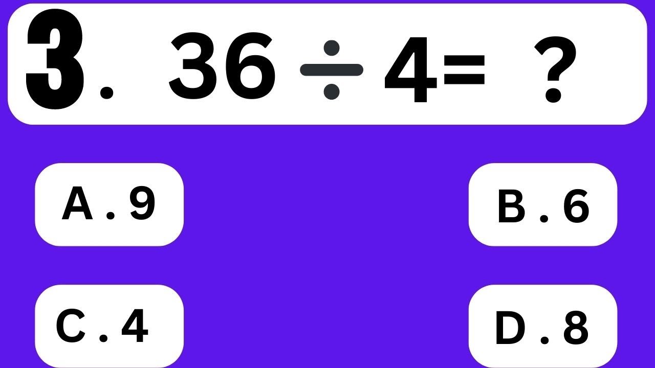 Math Quiz Part 2 | Kids Math Quiz | Divide Questions for kids - YouTube