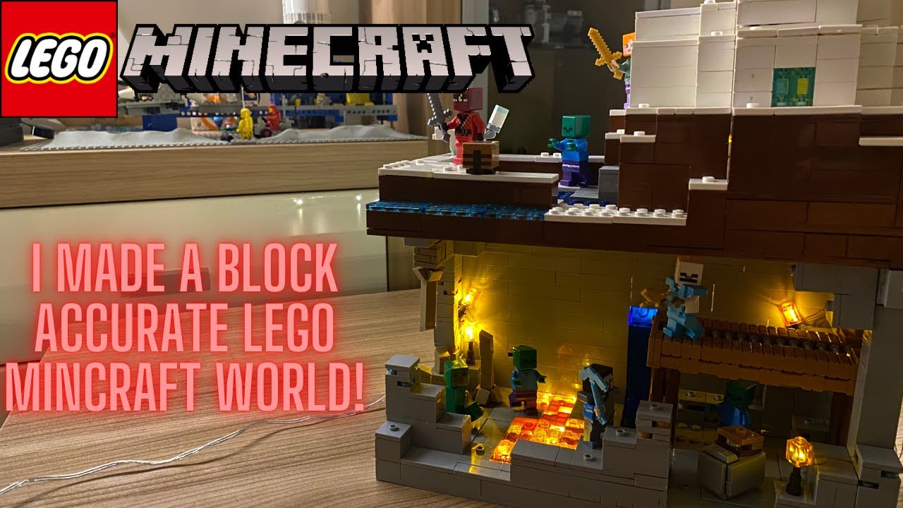 I made a block accurate Lego Minecraft world with lights! - YouTube