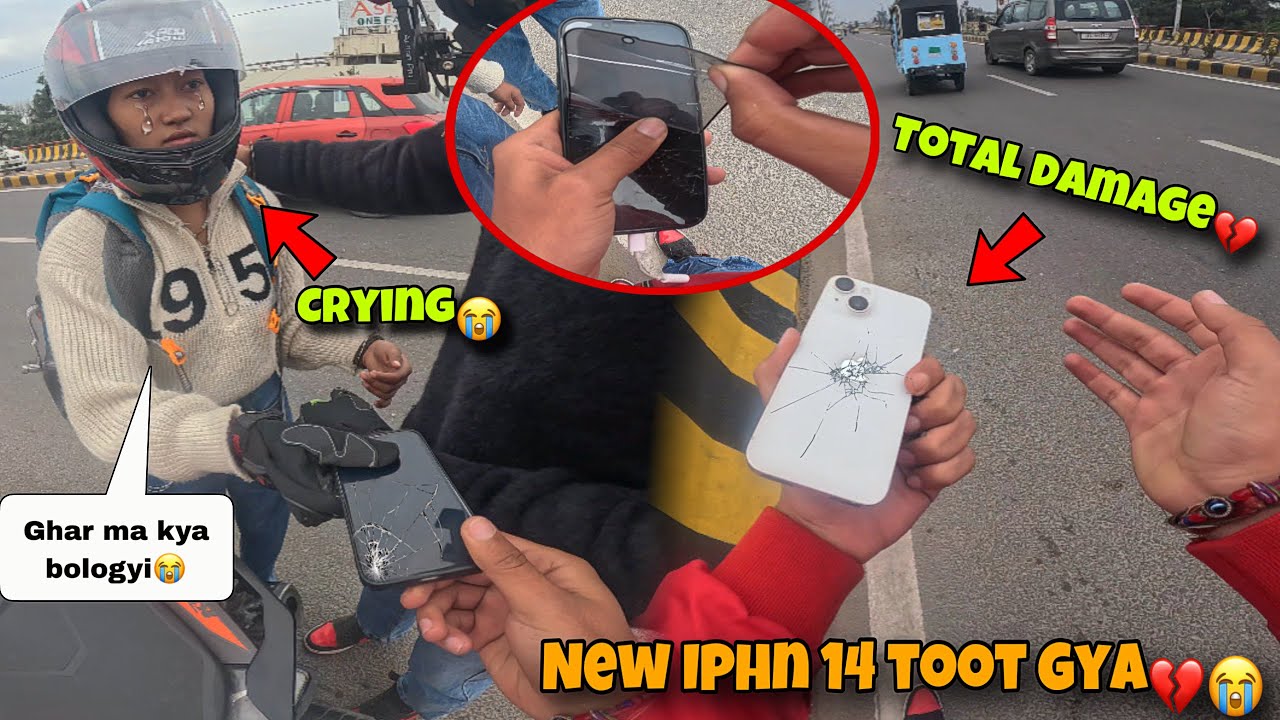 New IPhone 14 toot gya💔😭 She’s Crying 🥹 Total damage💔 Kawa h2r - YouTube