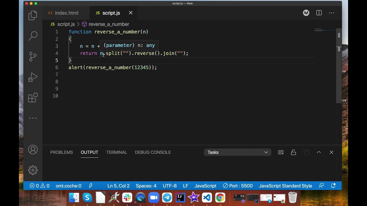 Напишите функцию JavaScript, которая переворачивает число - YouTube