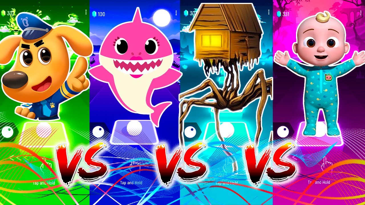 Sherif Labrador🆚Baby Shark🆚Spider Head🆚Cocomelon🎶 Who Is Best in Tiles ...