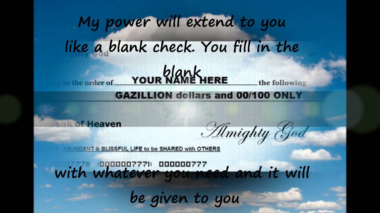 Ask and you shall receive - God's Blank check - YouTube