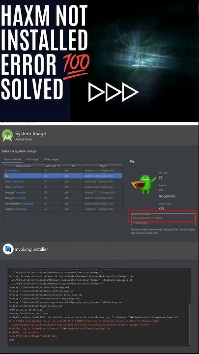 How to install HAXM/Why I Have error while installing HAXM/Error while creating virtual device ...