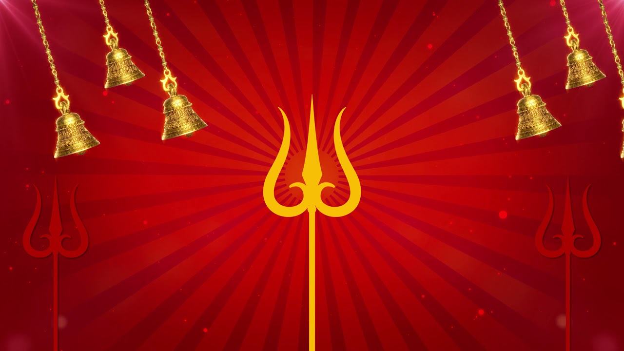 Maa Durga Devotional Trishul, bell red theam background, 2K Laurel ...