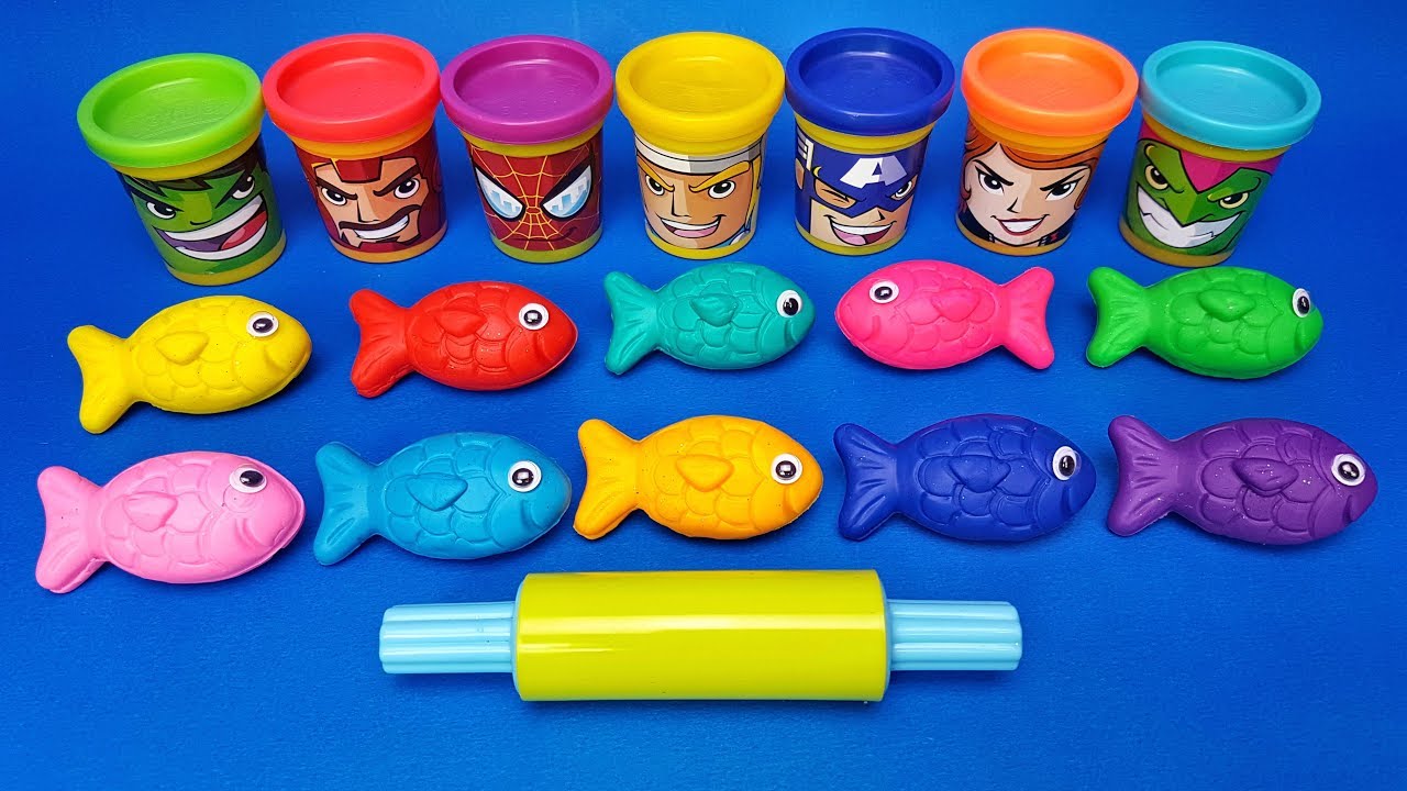 Learn Colors With 10 Fish out of Play Doh | Making Animals | Learn ...