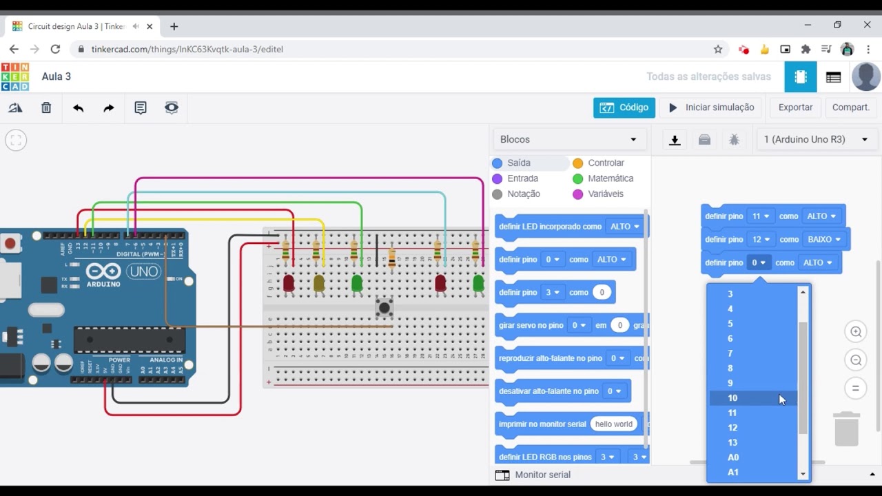 Aula 03 Construção De Um Semáforo Com Arduino Com Botão Interruptor 9724
