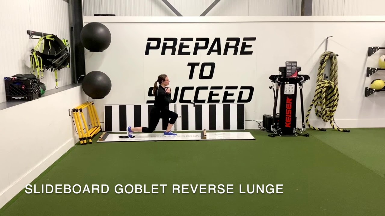 SLIDEBOARD GOBLET REVERSE LUNGE - YouTube
