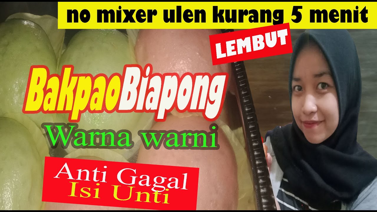 Bakpao (Biapong) Warna Warni Lembut isi Unti (inti) Kelapa | Ulen Cukup ...