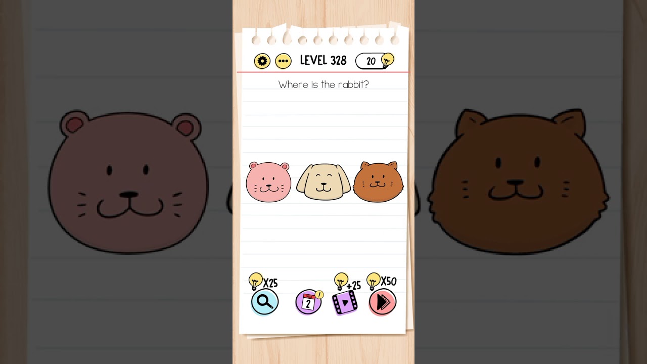 Brain test level 328 where is the rabbit answer - YouTube