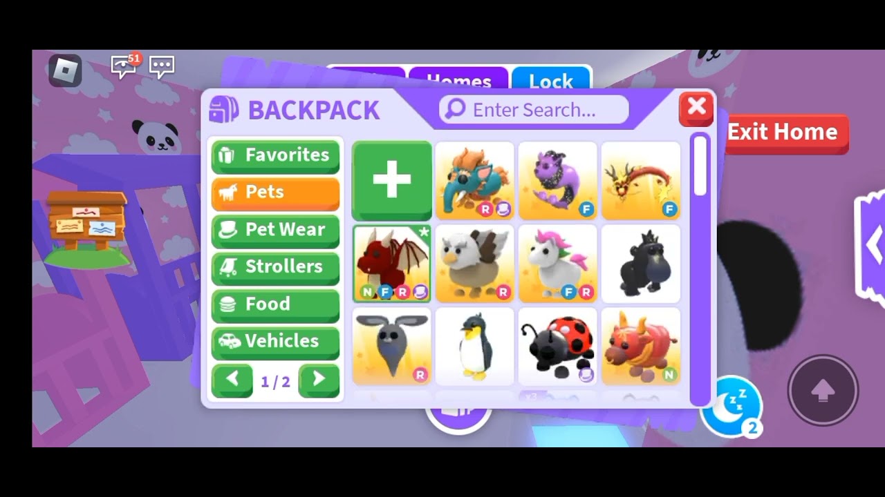 inventory tour in adopt me!! - YouTube