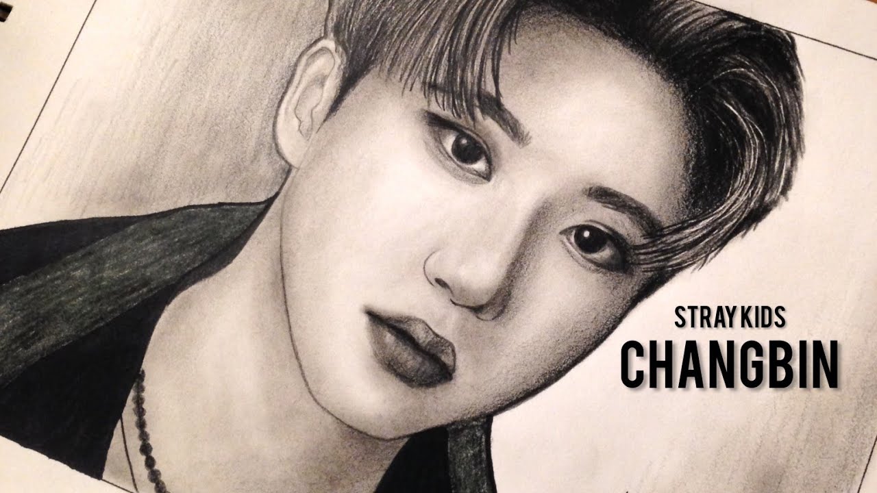 SKZ Changbin portrait drawing - YouTube