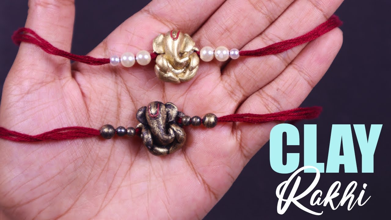 Ganesh rakhi with clay | Rakhi making ideas | Rakhi making ideas at ...