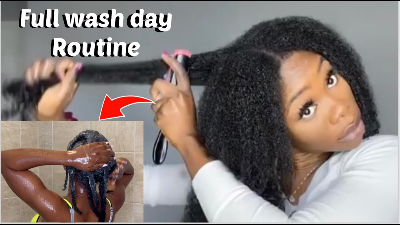 My Full natural Hair Wash Day Routine + Secrets & products for longer ...