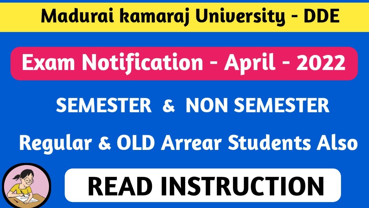 APRIL 2022 | Exam Notification | Semester & Non Semester | Arrear Also ...