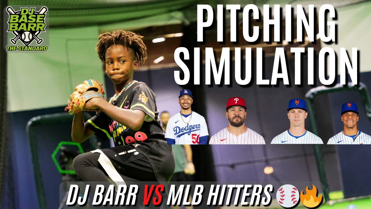 11 Year Old DJ Barr Pitching Simulation vs MLB Hitters ⚾🔥 | Betts ...