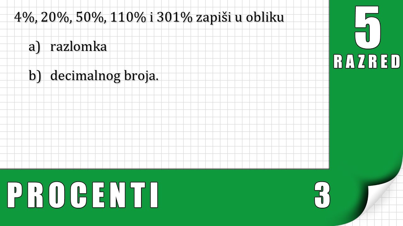 Procenti - Zadatak 3 - YouTube