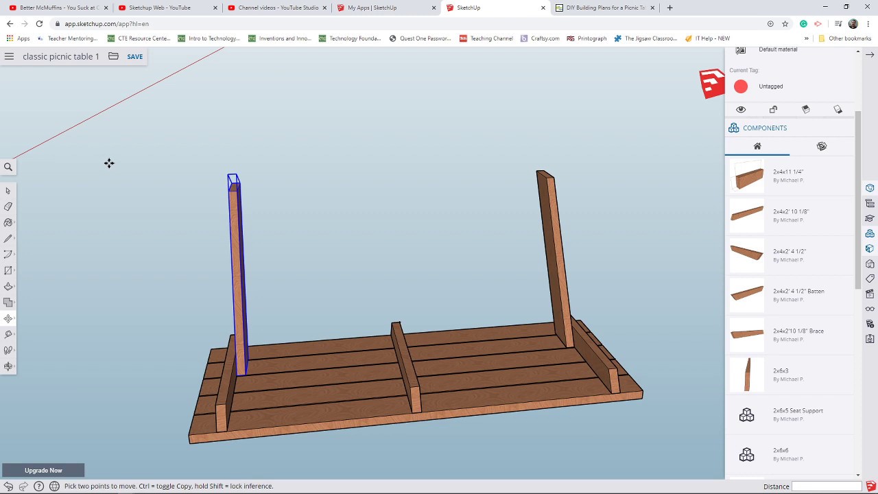 Sketchup Web: Part 9 - Table legs assembly - YouTube