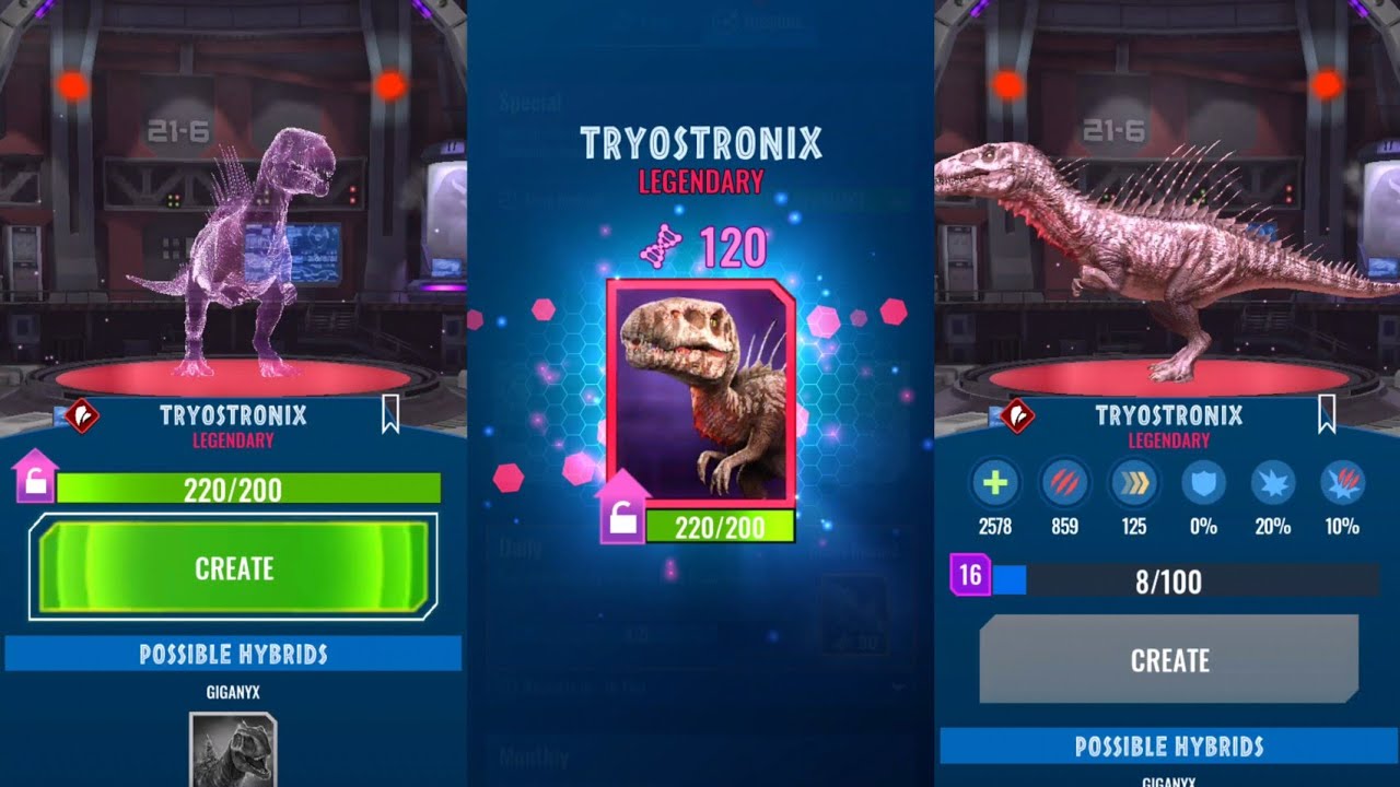 Create legendary Tryostronix | Jurassic world alive | - YouTube