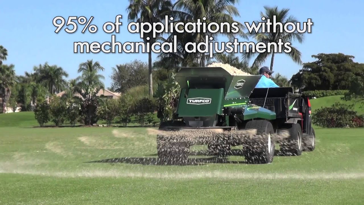 Turfco Widespin 1550 topdresser - YouTube