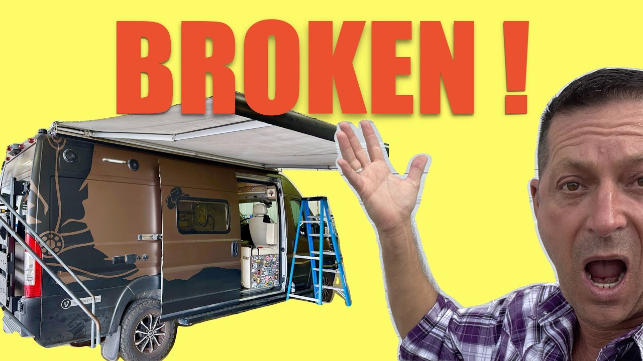 BUSTED AWNING & CABINET in Winnebago Travato. How Was It Fixed? - YouTube