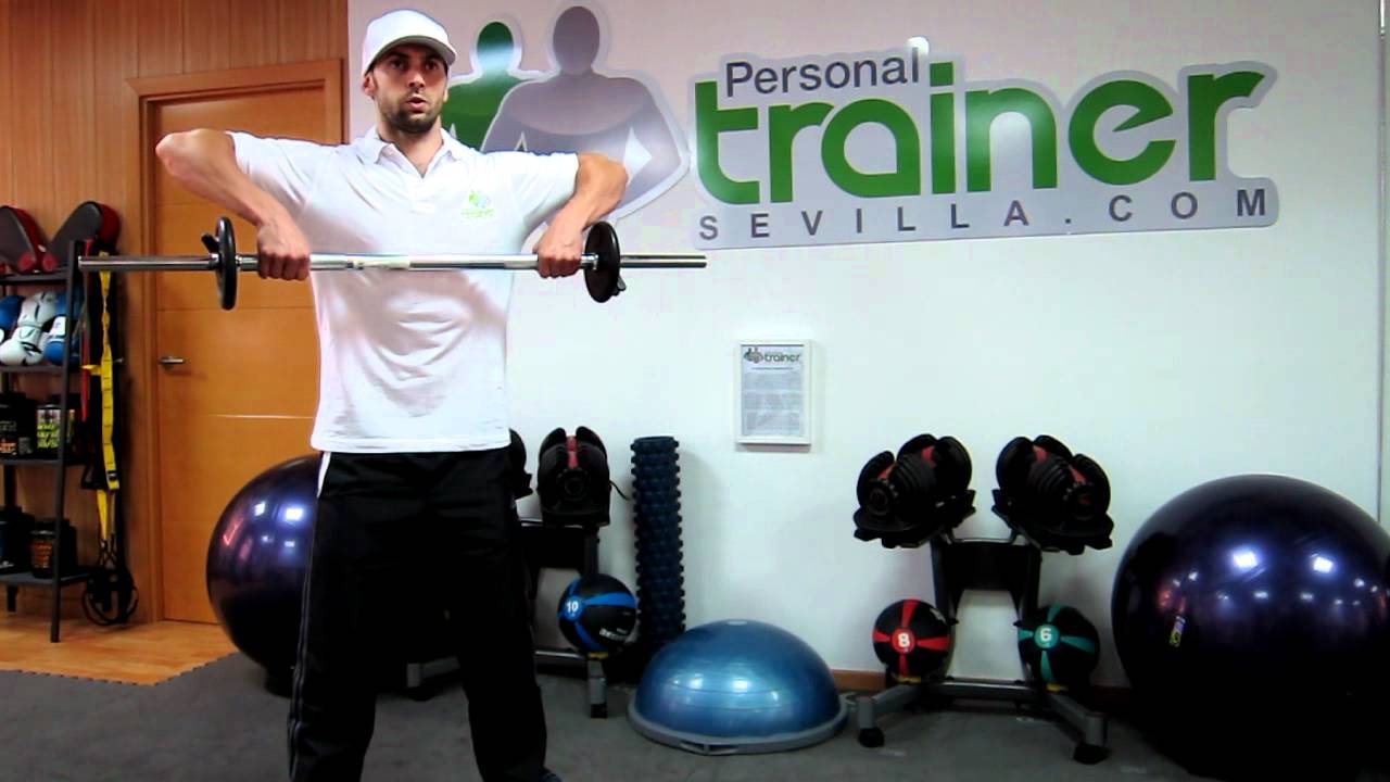 Hombro, Remo Vertical con barra - YouTube