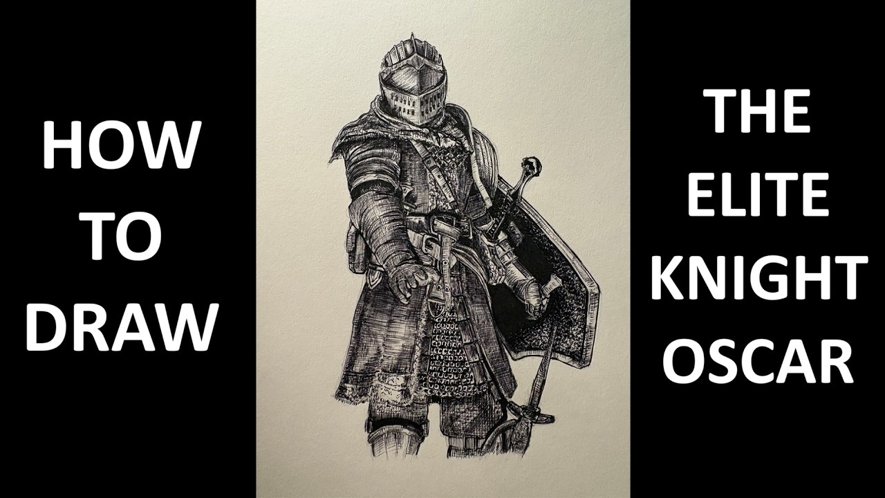 How to Draw the Elite Knight Oscar using Pencil and Pen - YouTube