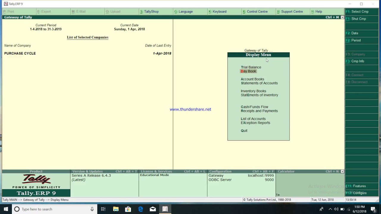 Purchase order process in Tally ERP.9 (latest release 6.4.3) - YouTube