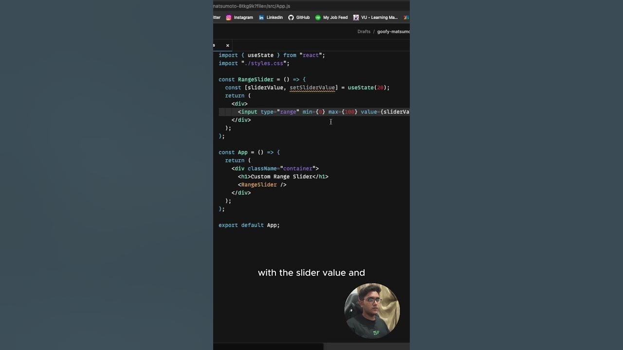 Handle State Of A Range Slider In React React Reactjs Webdevelopment Programming Coding