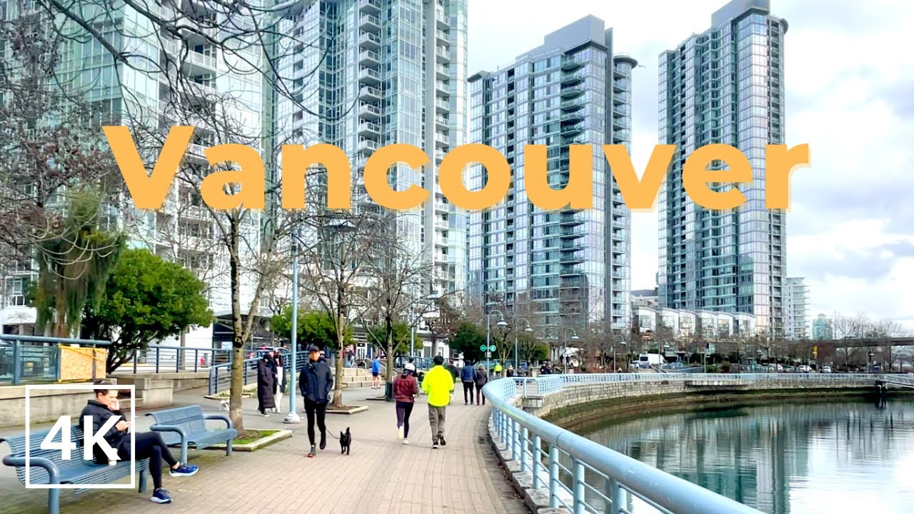 [4K] Downtown Vancouver Seawall Walk | BC Canada (Binaural City Sounds ...