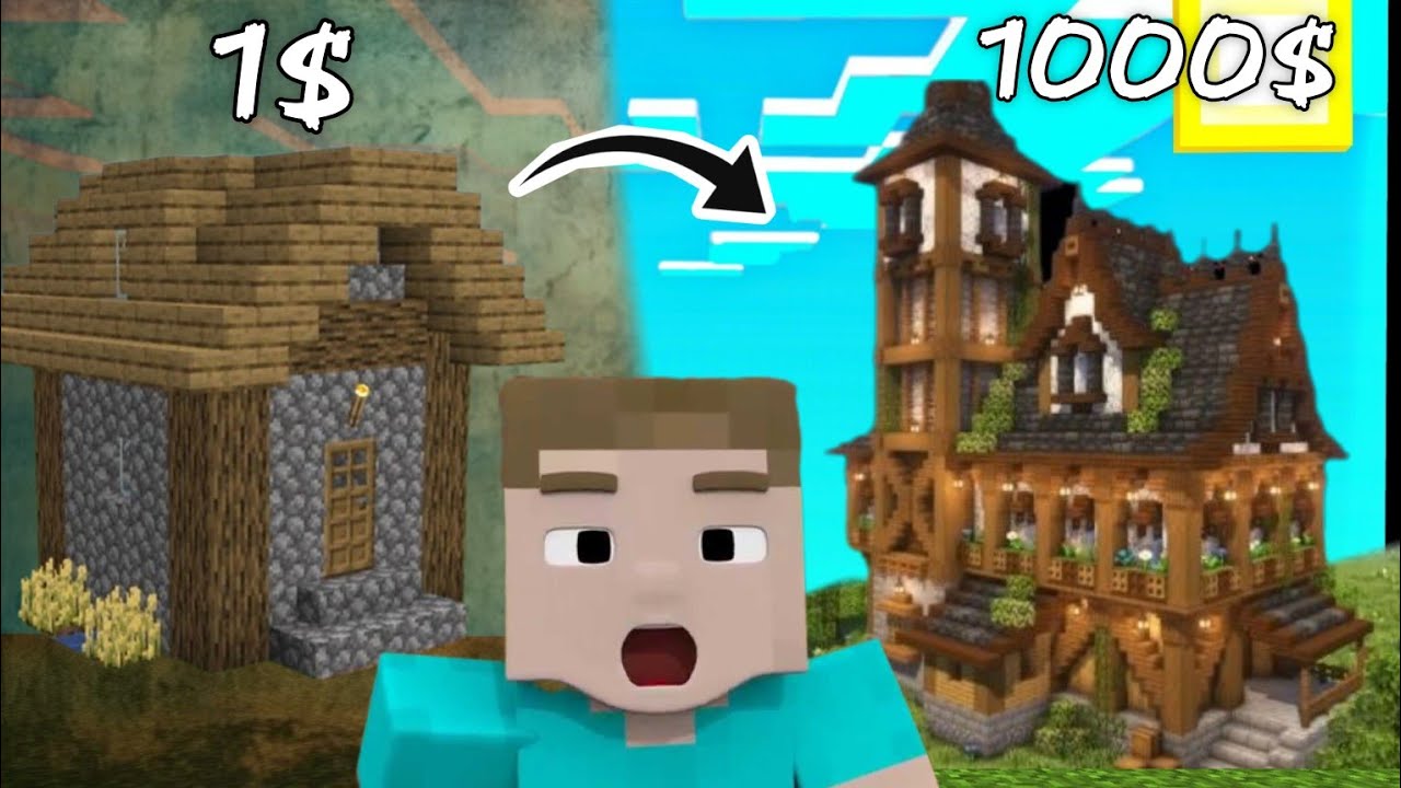 1$ VS 1000$ HOUSE IN MINECRAFT ! - YouTube