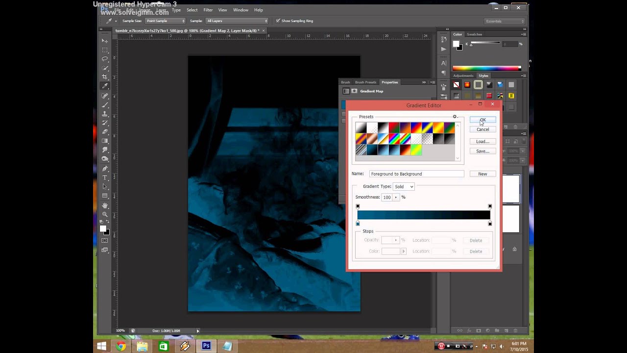 How to make gradient map Photoshop Tutorial - YouTube