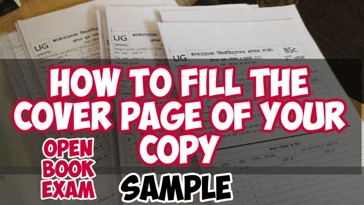 How to fill cover page of your copy | Open Book Exam | Sample - YouTube